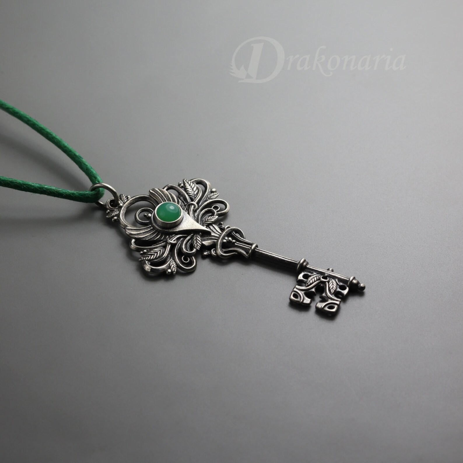 Magic Key - Silver Key Pendant, Magical Key Gemstone Necklace, Amethyst ...