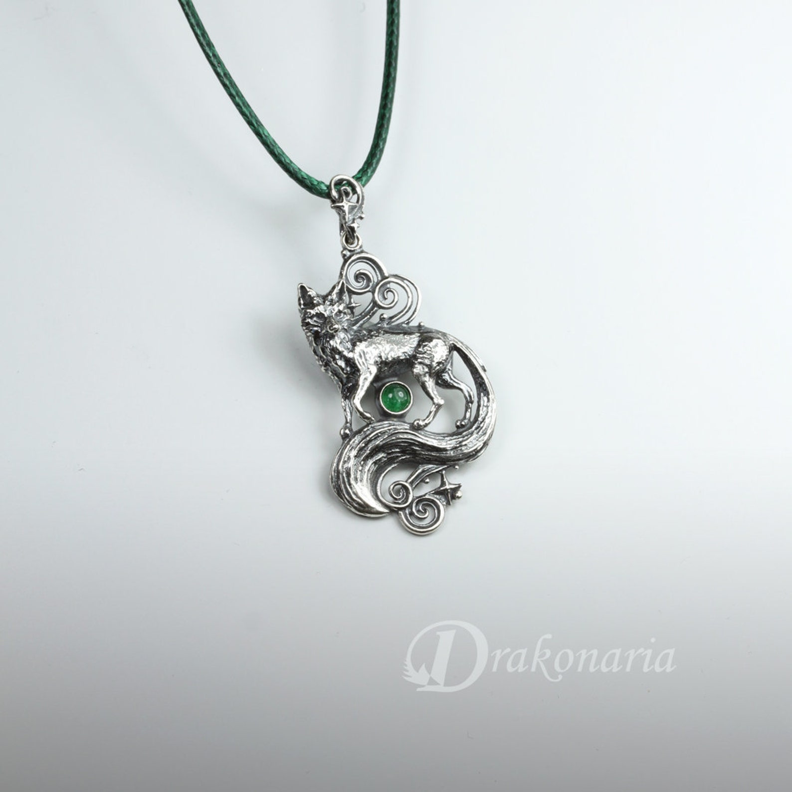 Fox Magic - Sterling Silver Fox, Fox Pendant, Labradorite Fox ...
