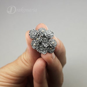 Silver Garden - Tiny Sculpted Flowers, Sterling Silver, Flower Earrings ...