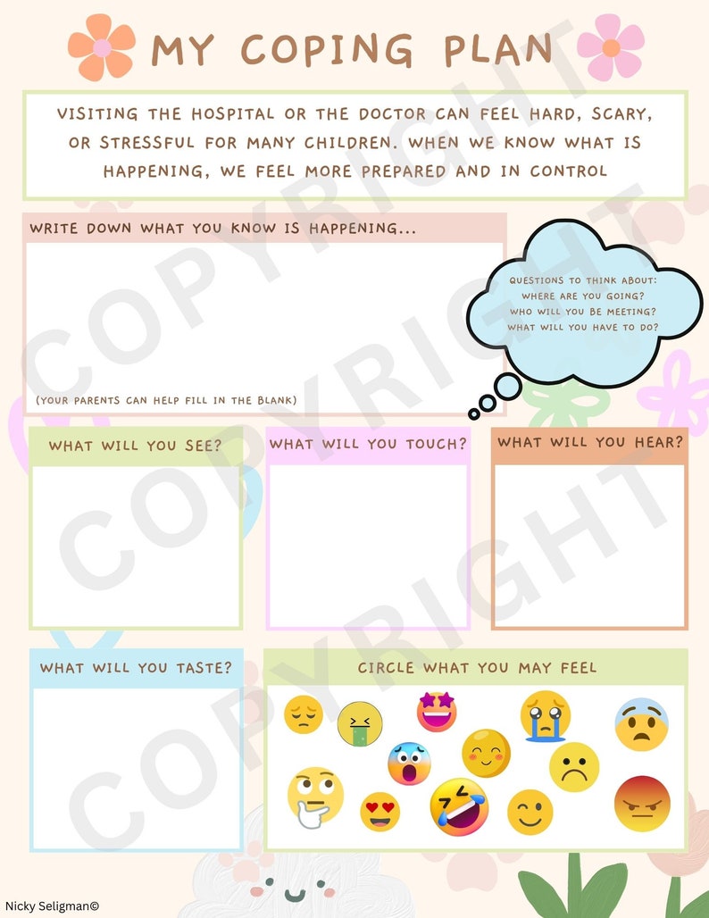 Coping Plan Worksheet for Doctor / Hospital Visit - Etsy