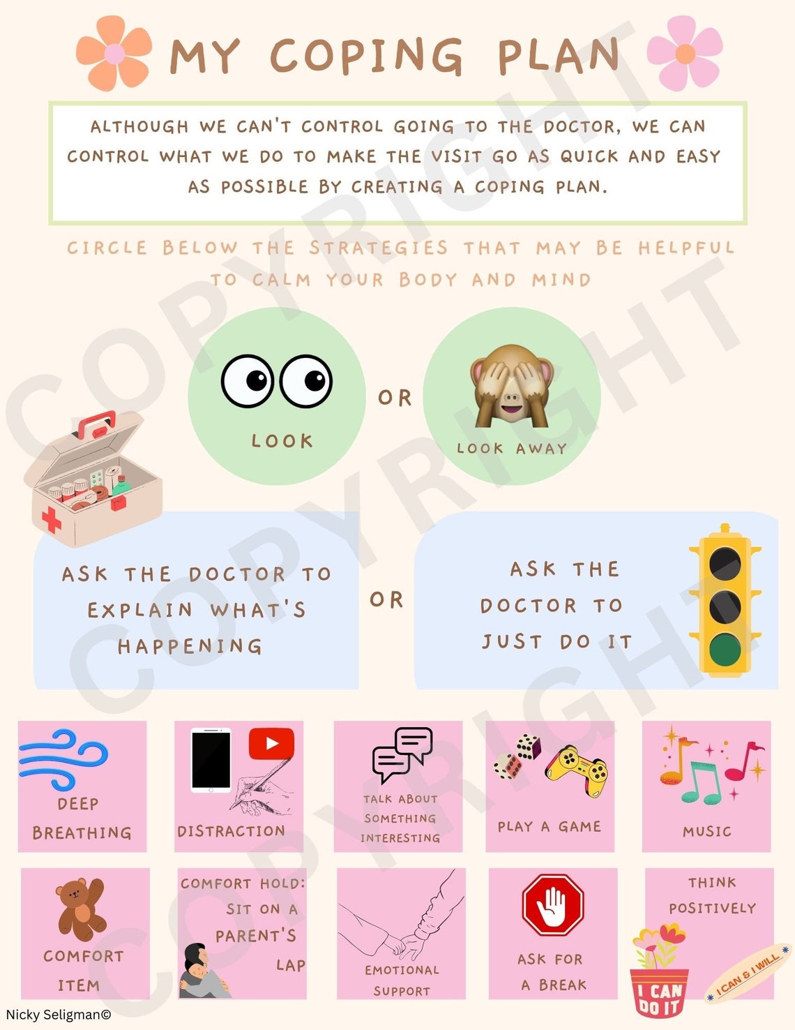 Coping Plan Worksheet for Doctor / Hospital Visit - Etsy