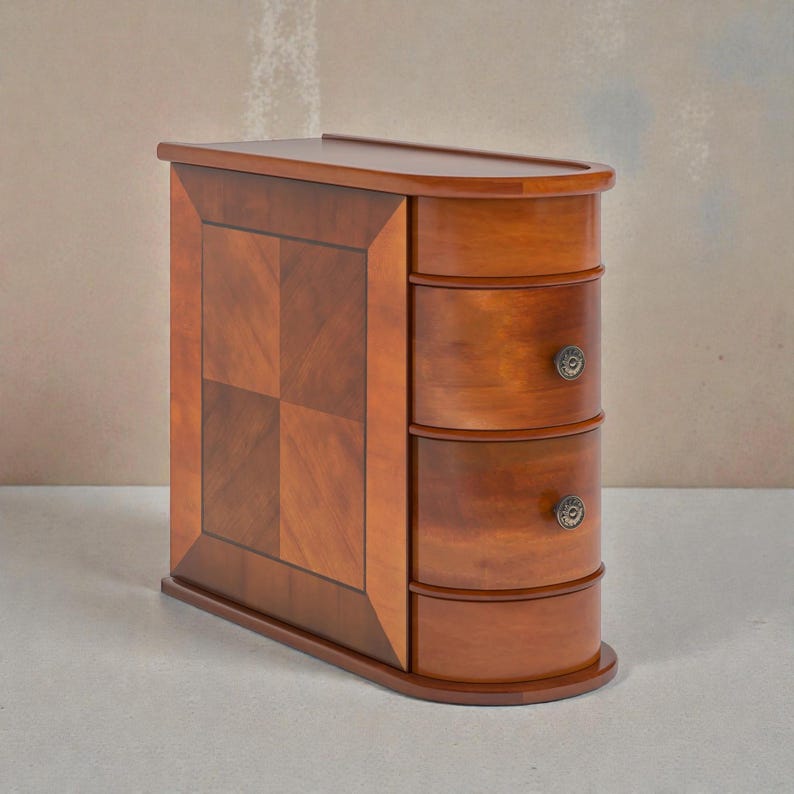 Modern Wooden End Table With Storage & Wheels – Minimalist Rolling ...