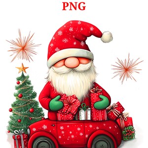 10 Watercolor Clipart PNG, Red Green Christmas Gnome, Red Gnomes ...