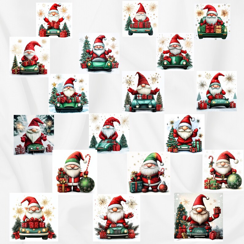 18 JPG Christmas Gnomes Clipart, Red Green Christmas, High Quality, JPG ...