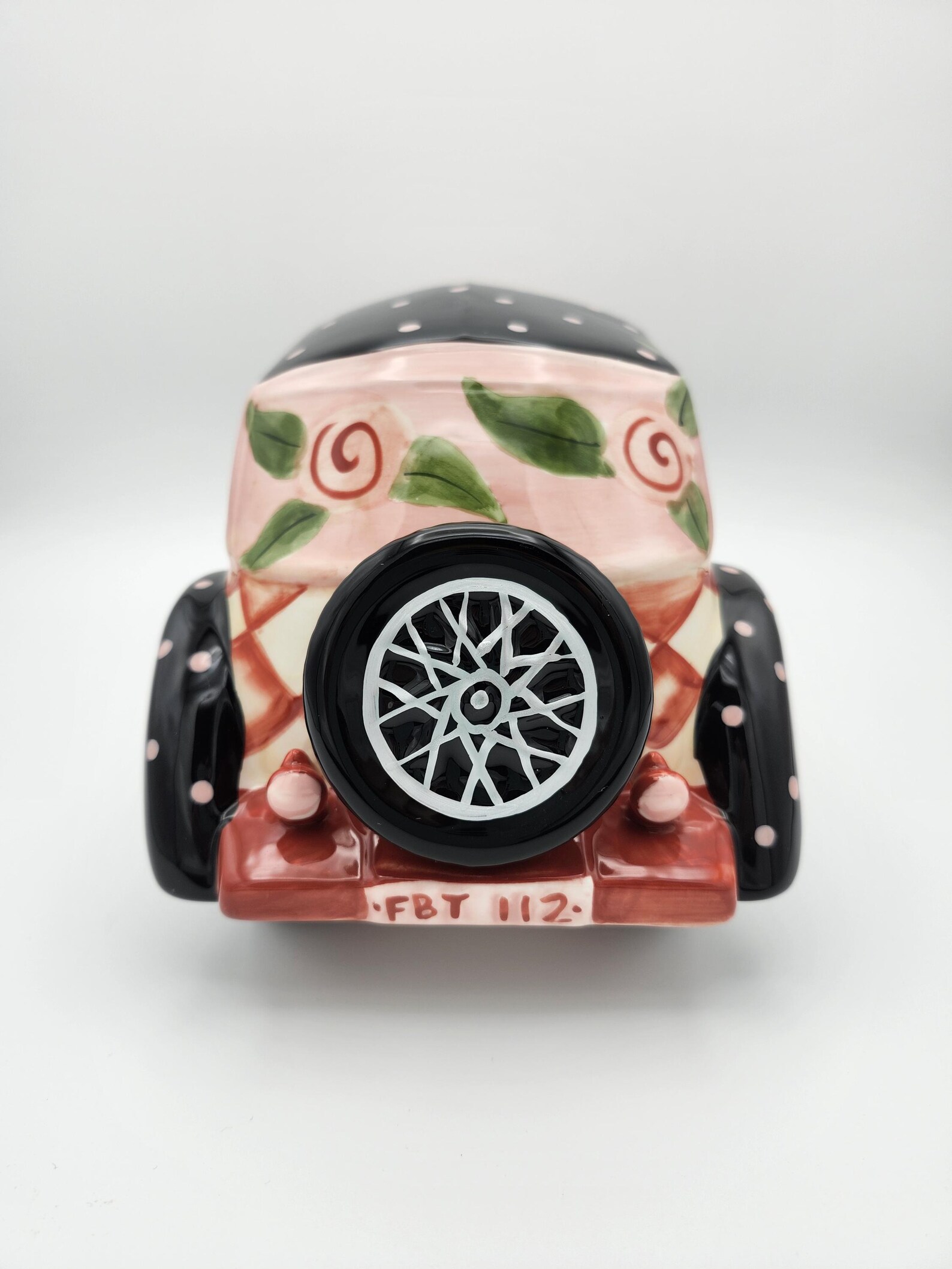 Vintage Ceramic Car Handpainted Pink/black Car Home Decor - Etsy