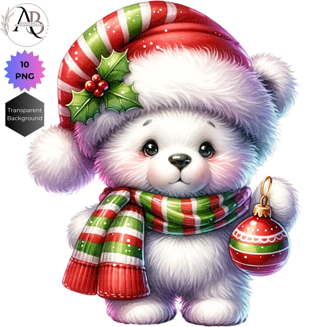 Christmas Teddy Bear PNG 10 Clipart Baby Bear Christmas Clipart ...
