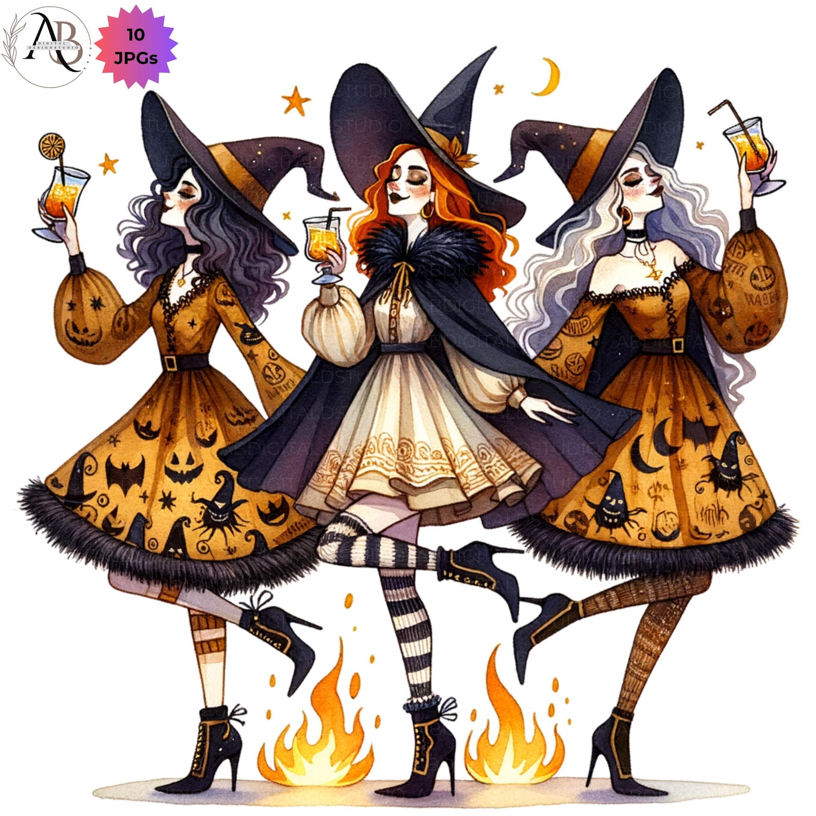 Halloween Witch Dance Party Clip Art 10JPG Best Friends Clipart ...