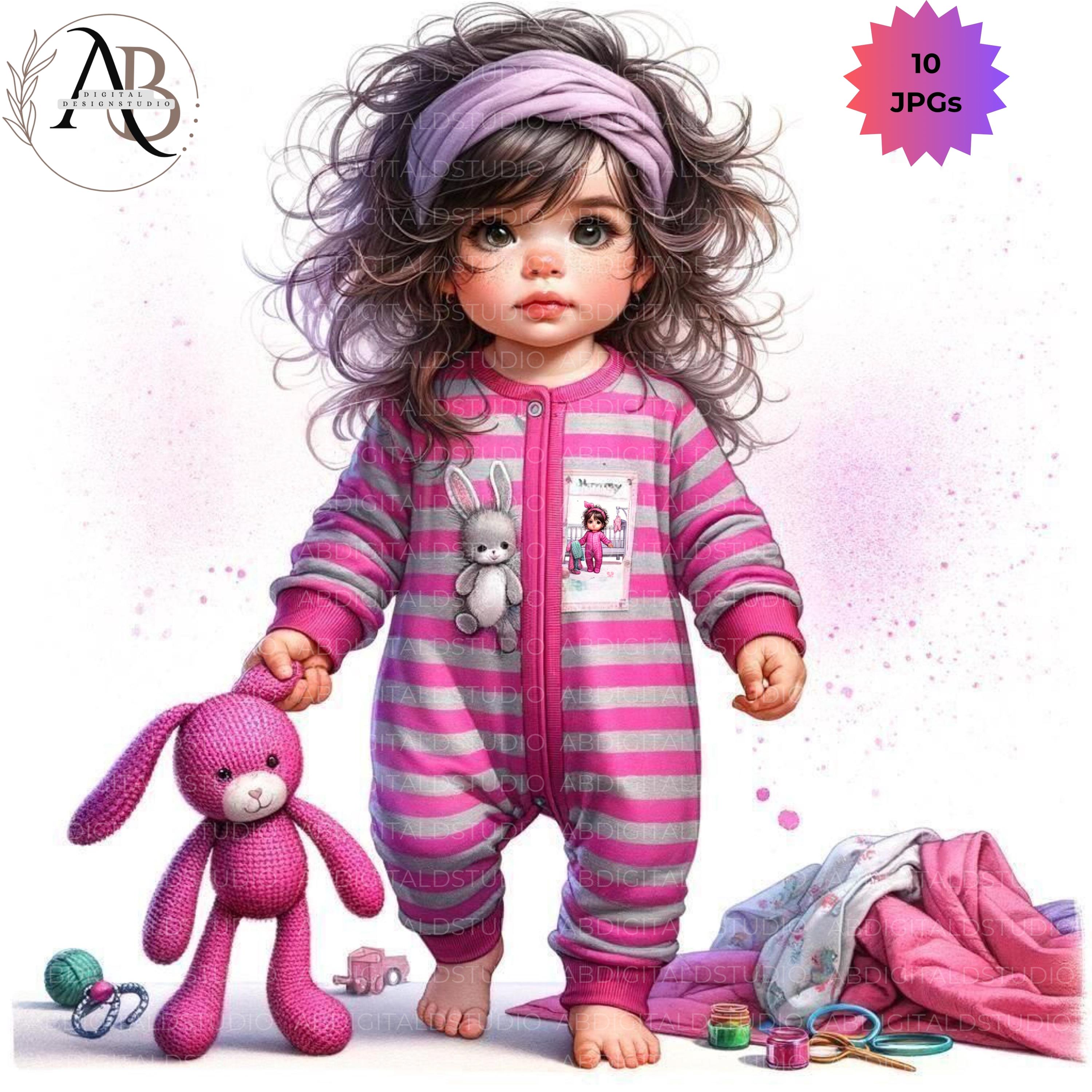 Quirky Babies Whimsical Babies, 10 JPG Cute Babies Clipart, Baby ...