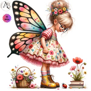 Spring Fairy Clip Art Spring Girls With Daisy Flowers 10JPG Quirky Girl ...