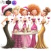 Christmas Funny Ladies Best Friends Clipart: for DIY Christmas Card ...