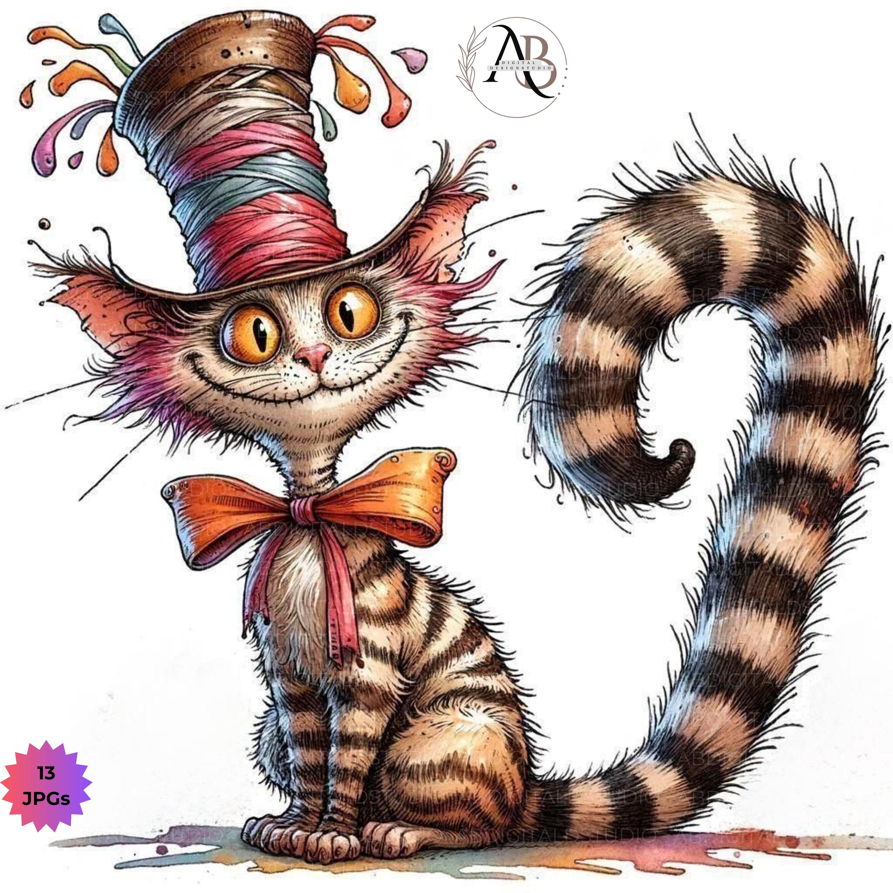 Quirky Cat Funny Cat Kittens Cartoon Frazzled Cat 13JPG Clipart Playful ...