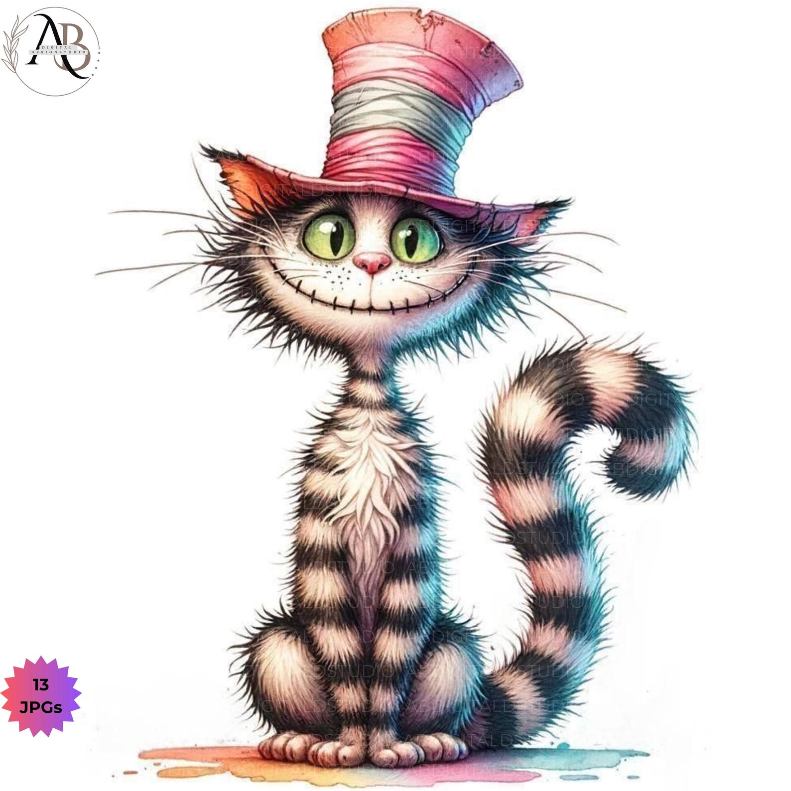 Quirky Cat Funny Cat Kittens Cartoon Frazzled Cat 13JPG Clipart Playful ...