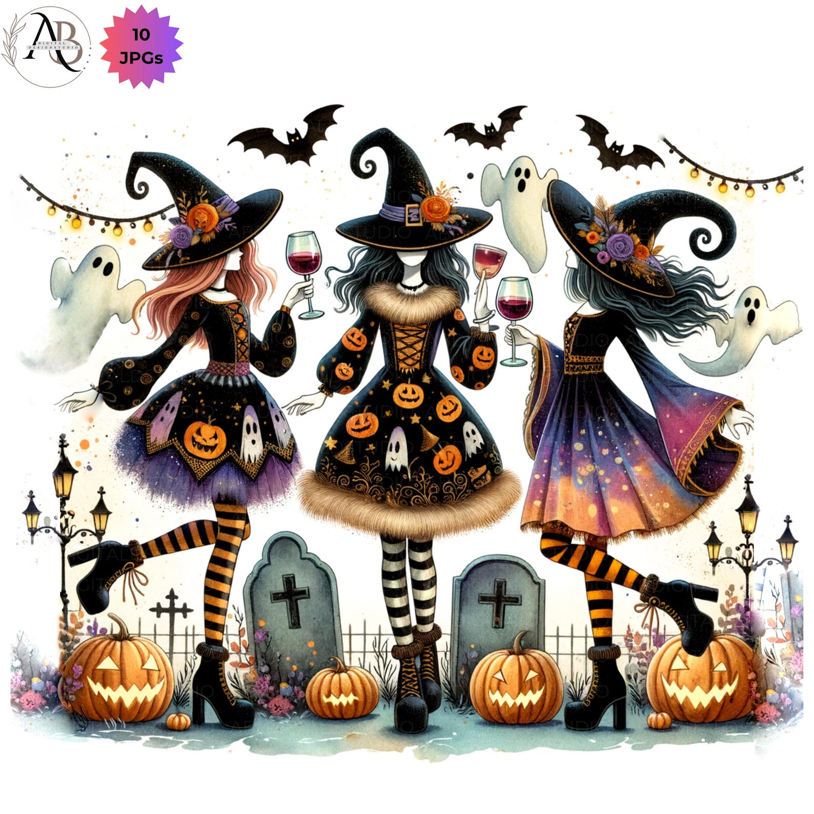 Halloween Witch Dance Party Clip Art 10JPG Best Friends Clipart ...