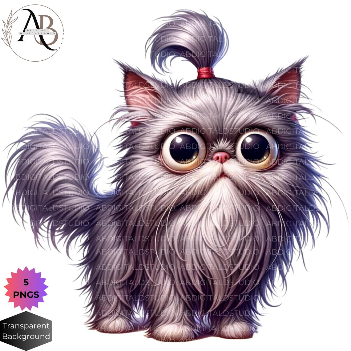 Quirky Cat Clipart, Funny Cat, Frazzled Cat, Cartoon Cat, Bundle Cat ...