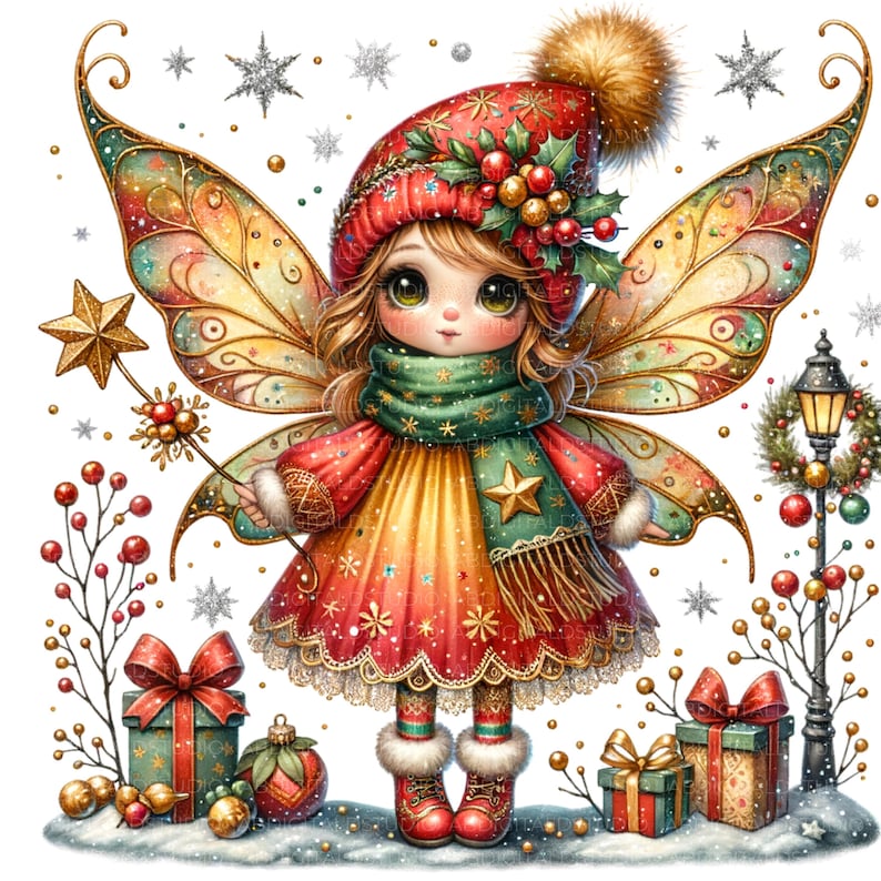 Christmas Fairy Clip Art Bundle: Whimsical Junk Journaling ...