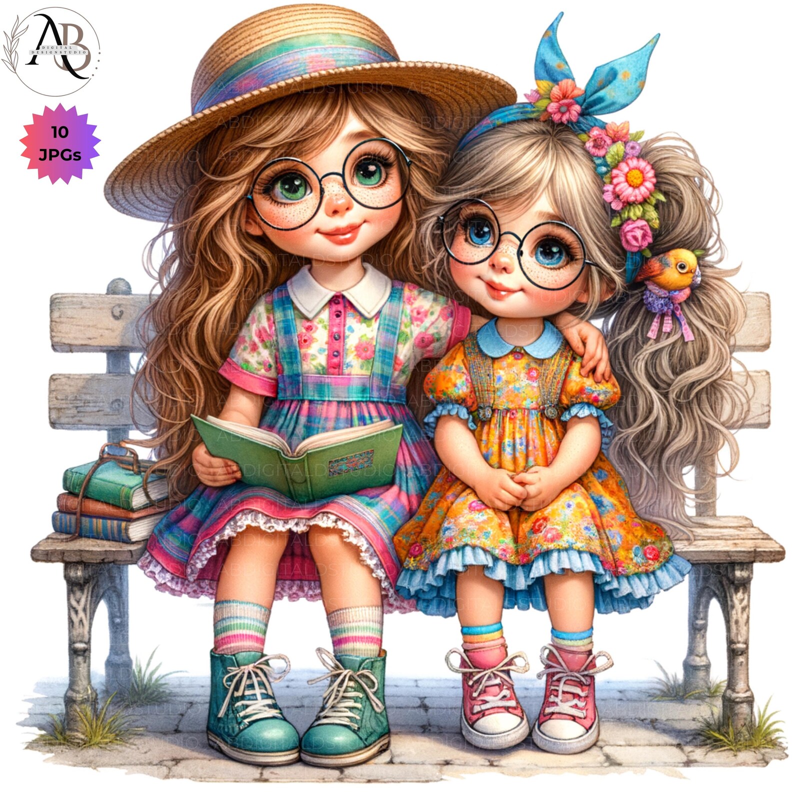 Quirky Sisters 10 JPG Sisters Clipart, Best Friends Sisters Clipart ...