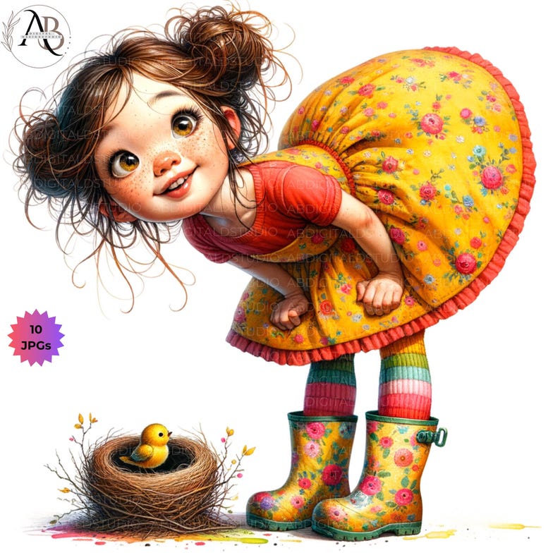 Quirky Girl Clipart Springclipart 10JPG Cute Little Whimsical Girl Cute ...