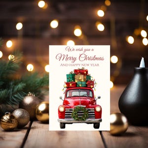 Vintage Red Truck Christmas Clipart: 15 PNG (digital Download) for ...