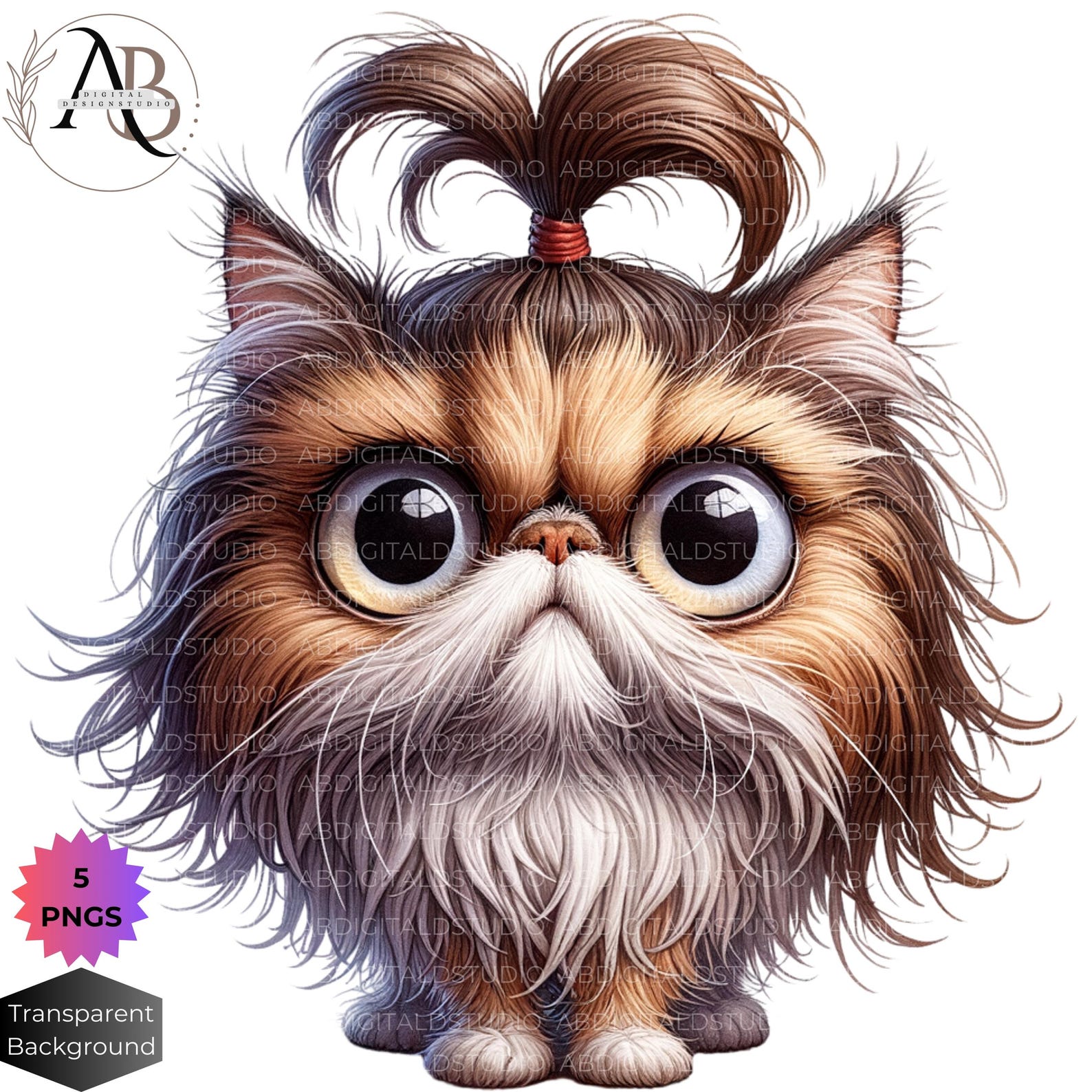 Quirky Cat Clipart, Funny Cat, Frazzled Cat, Cartoon Cat, Bundle Cat ...