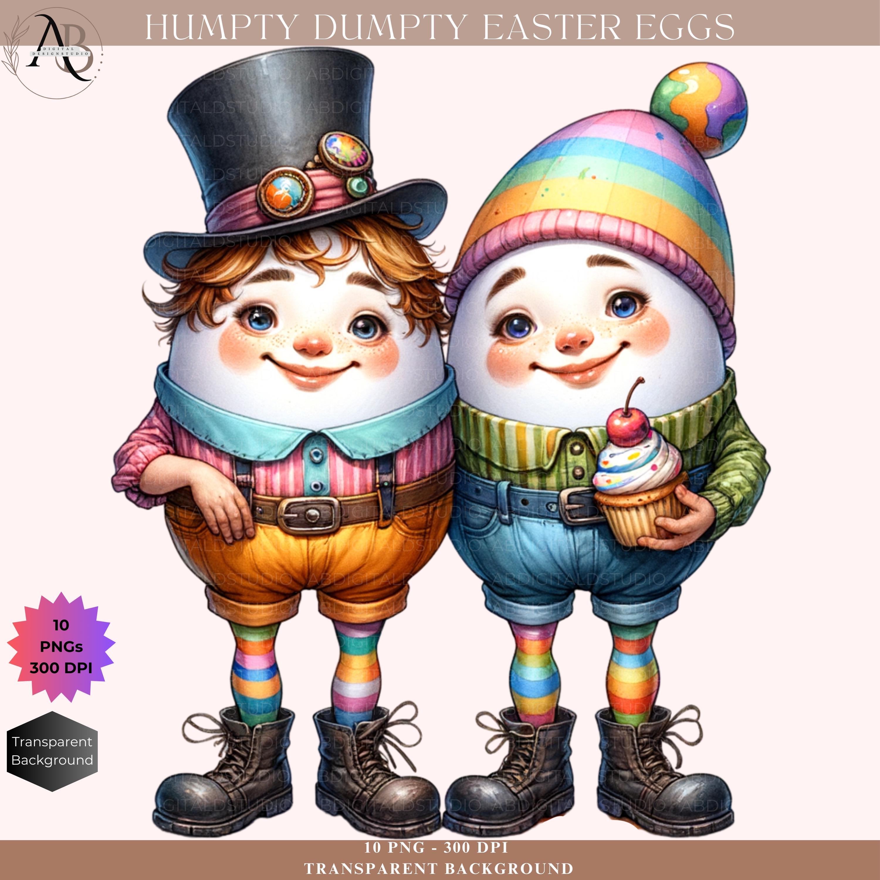 Quirky Whimsical Easter Eggs PNG 10 Clipart, Humpty Dumpty, Boy Easter ...