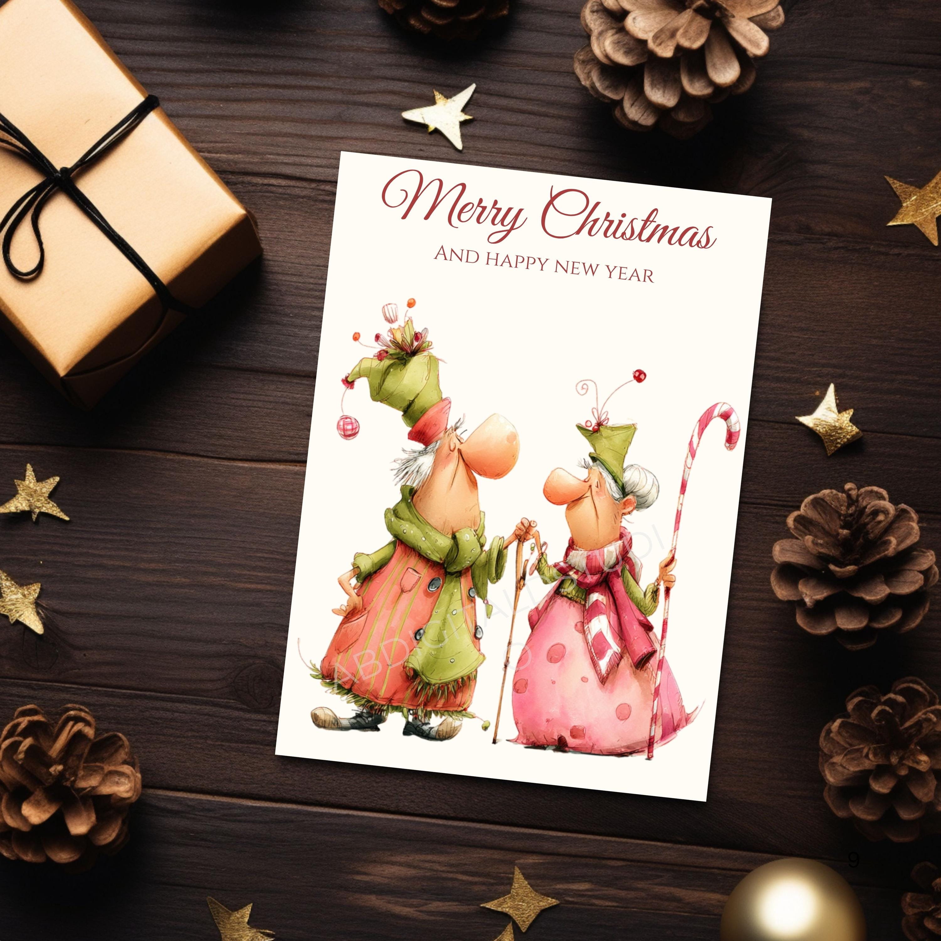 Whimsical Christmas Grandma Grandpa Clipart 39 PNG Mega Bundle (DIGITAL ...