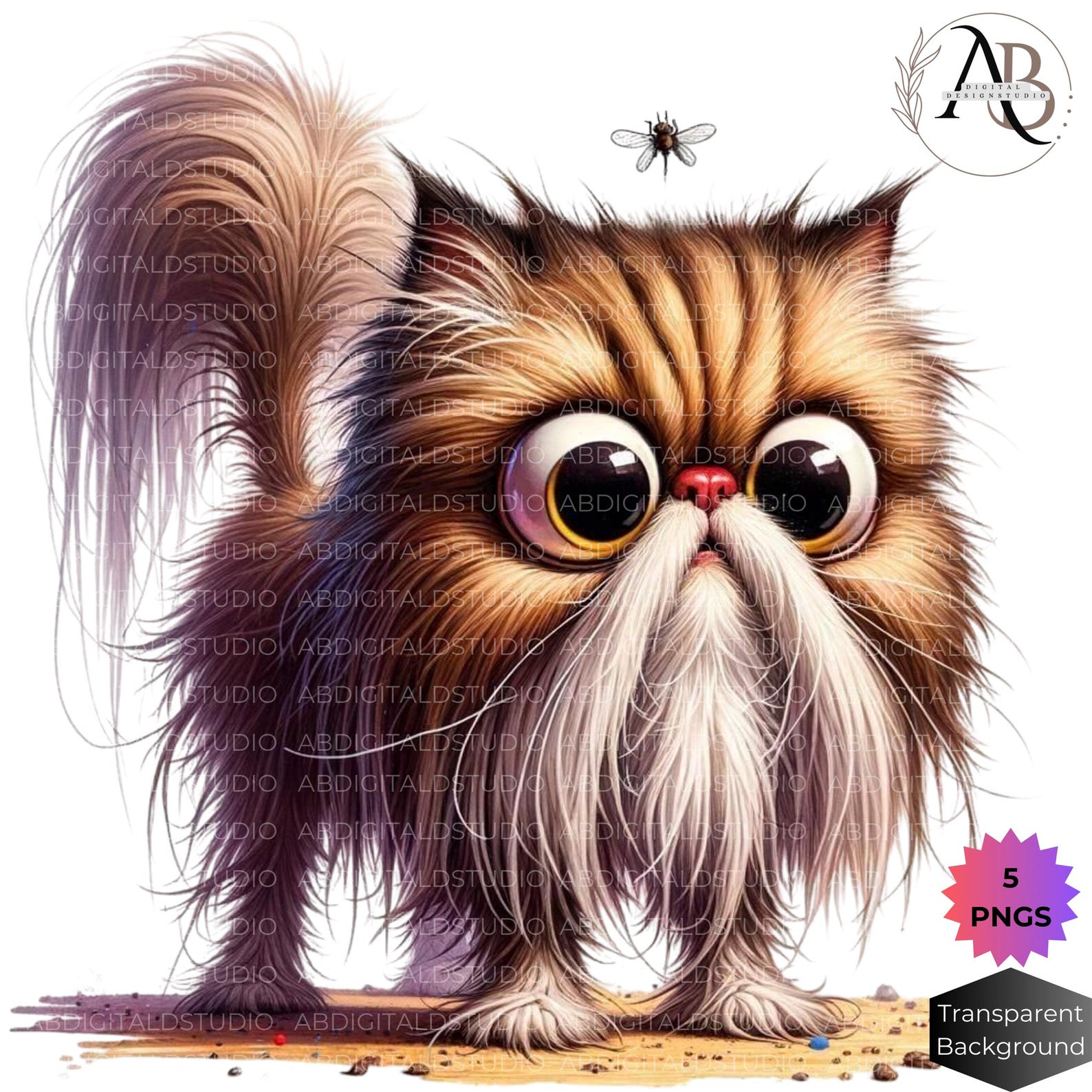 Quirky Cat Clipart, Funny Cat, Frazzled Cat, Cartoon Cat, Bundle Cat ...