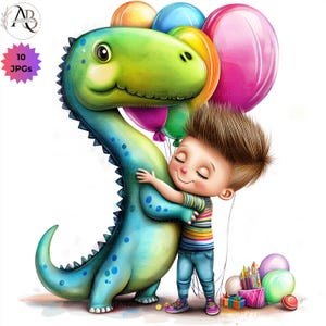Dinosaur Birthday Clipart, 10 JPG Boys Birthday Invite DIGITAL ...