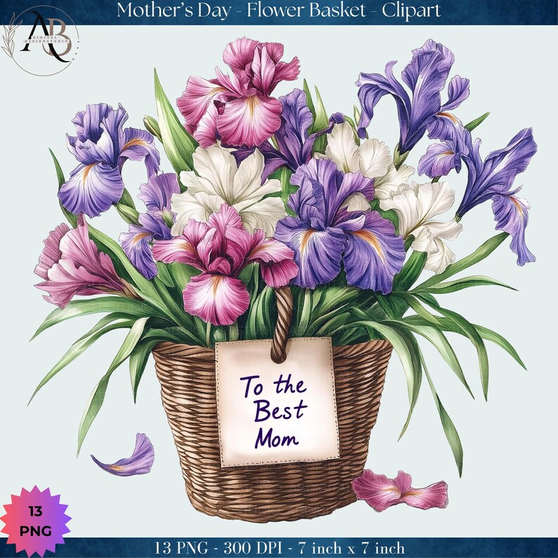 Mother's Day Flower Clipart Bundle: Watercolor PNG Images (digital ...