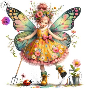 Spring Fairy Clip Art Spring Girls With Daisy Flowers 10JPG Quirky Girl ...