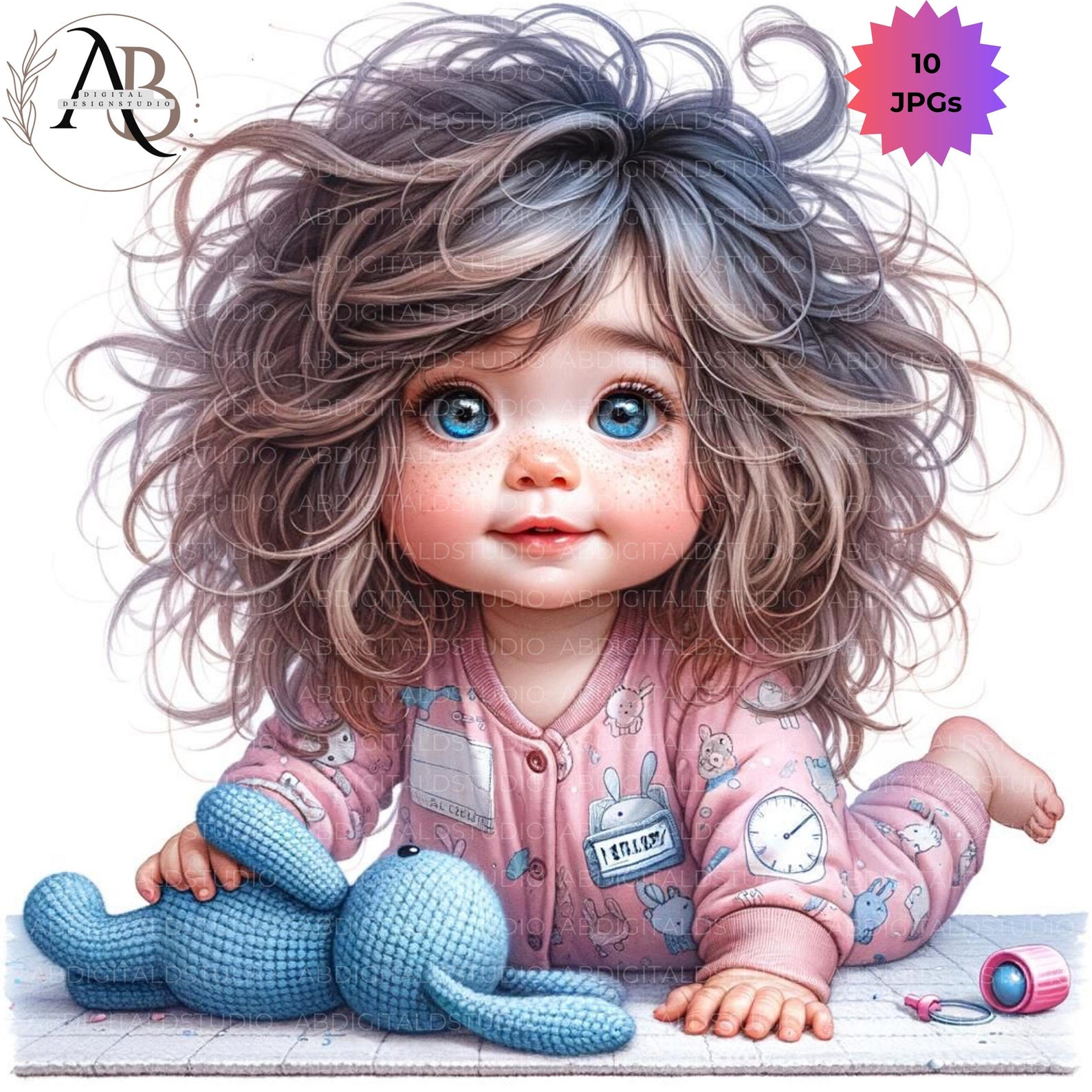 Quirky Babies Whimsical Babies, 10 JPG Cute Babies Clipart, Baby ...