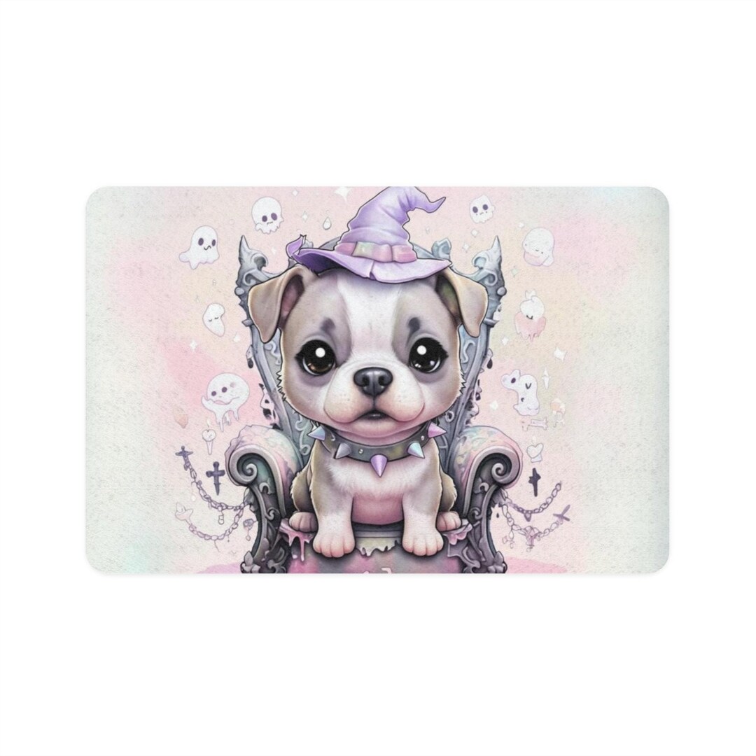 Pastel Goth Pittie Pet Food Mat Cute & Spooky Poodle Placemat for Pets ...