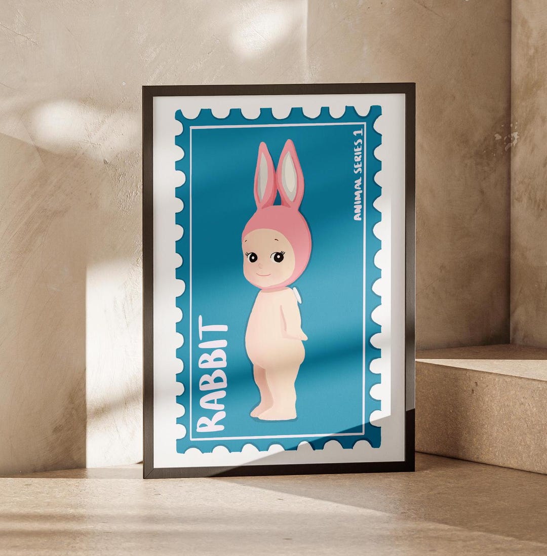 Sonny Angel Rabbit Stamp Print, Digital Prints Wall Art, Digital Prints ...