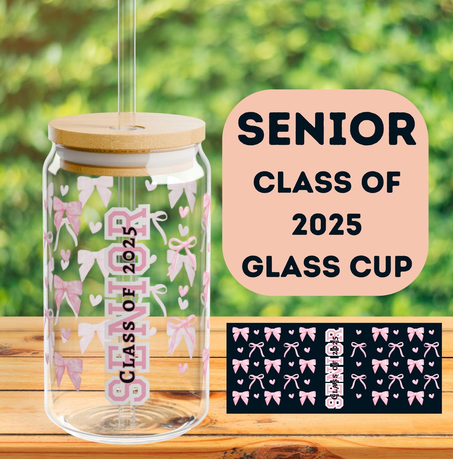 Senior, Class of 2025, Coquette Pink Bow, Tumbler, Gift For, Graduation ...