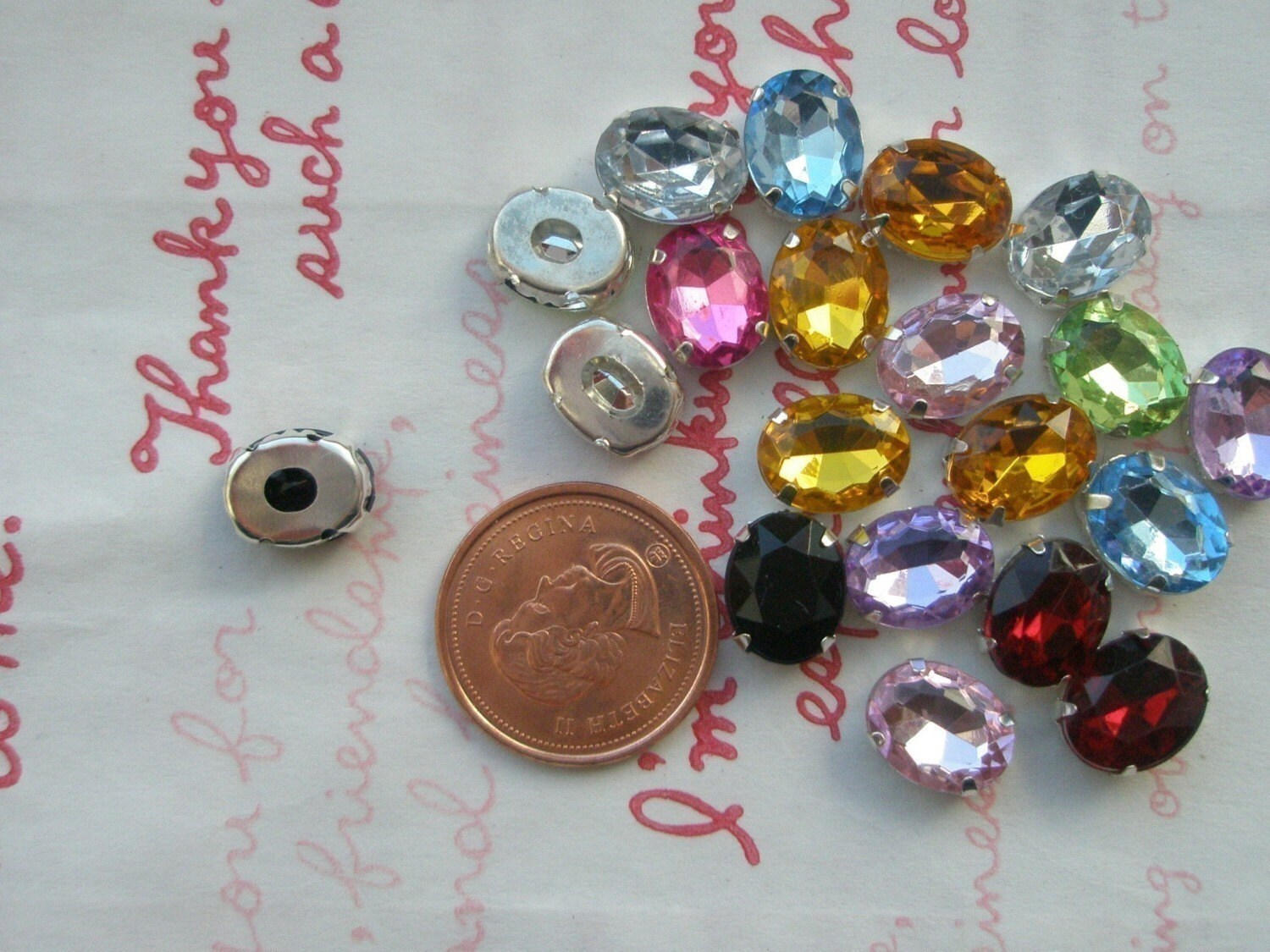 Clear Faceted Oval Gem Rhinestone with setting Mix 20pcs | Etsy