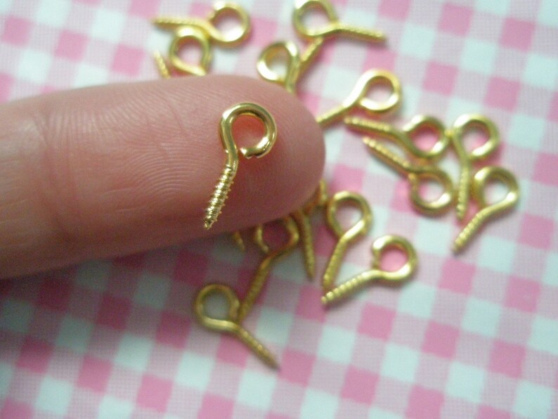 Gold Plated Screw Eye Pins 20pcs Etsy