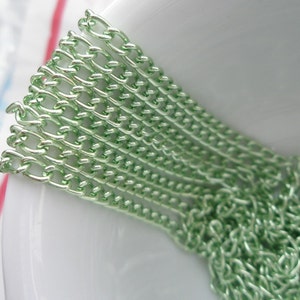 5 Feet Aluminum Curb Chain Light Green Green Size--s (link4mm X 3mm - Etsy
