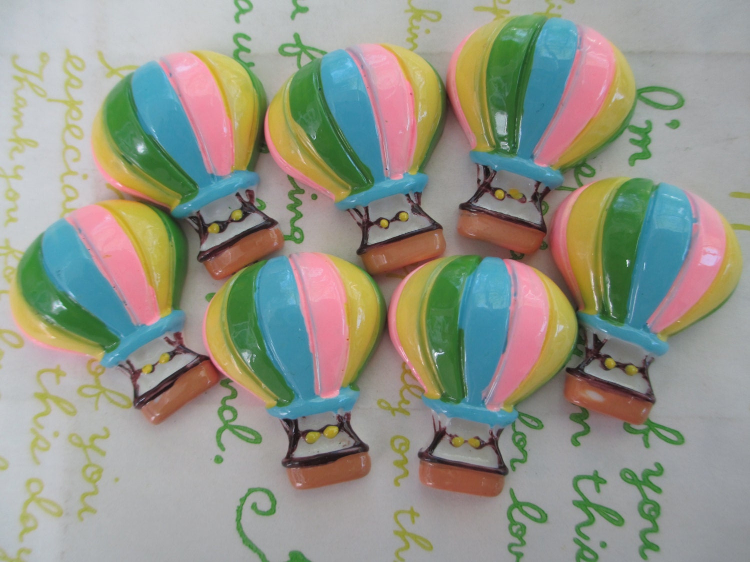 Cute colorful Air balloon Cabochon 4pcs 28mm x 24mm | Etsy