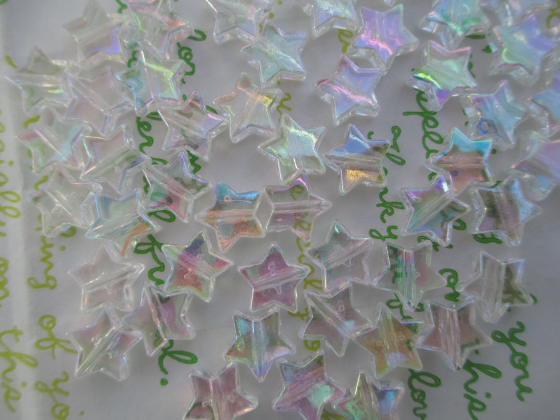 New Item Tiny Shiny Star Beads 50pcs 10mm AB Milky White - Etsy