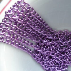 5 Feet Aluminum Curb Chain PURPLE Sizem link6mm X 3mm | Etsy