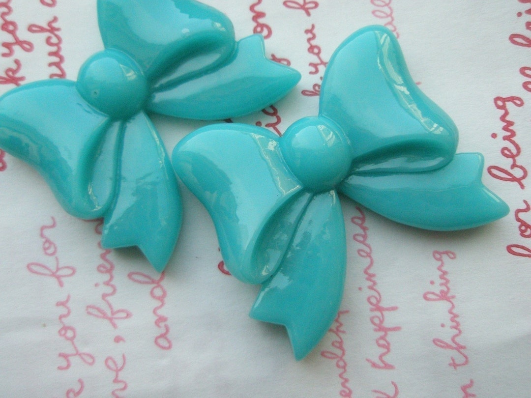 Large Turquoise Bow 2pcs ME - Etsy