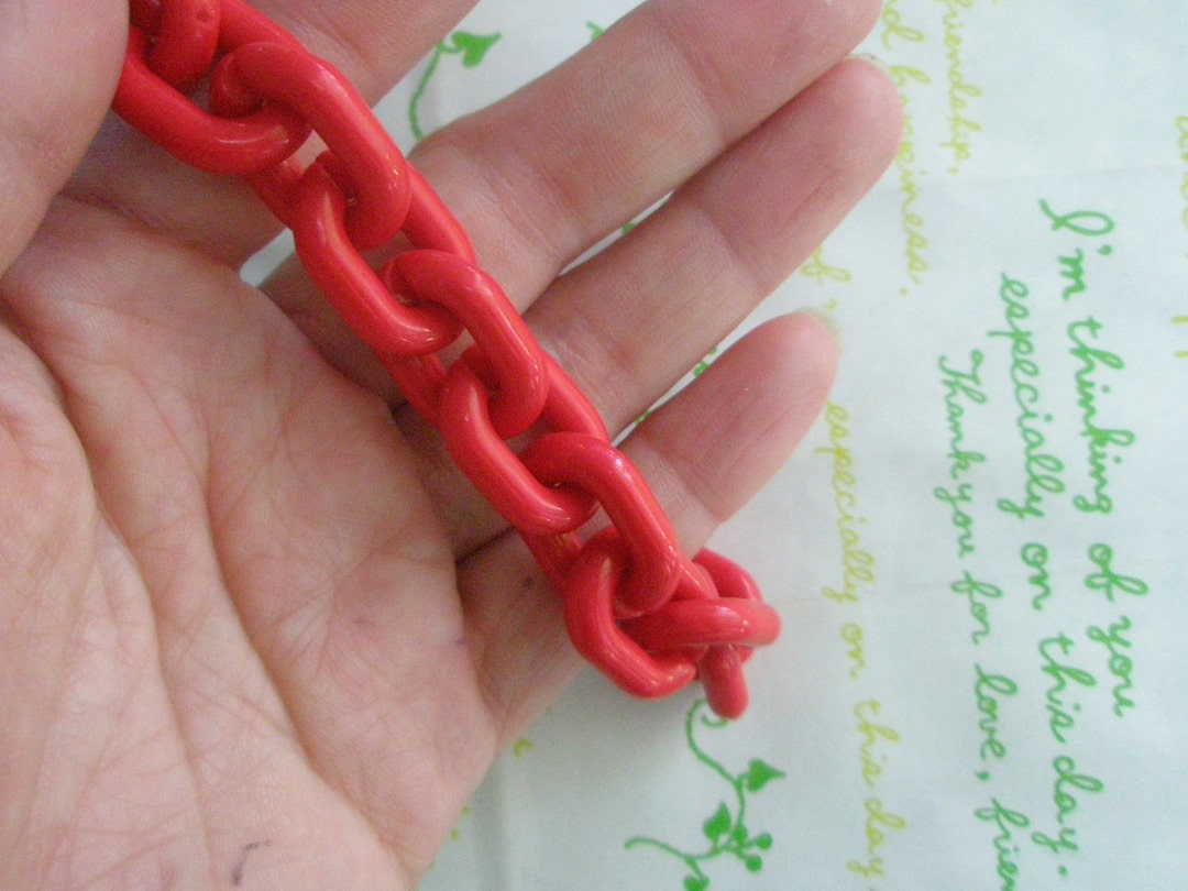 SALE Large Funky Acrylic Chain Links Size 19mm X 14mm 40pcs RED - Etsy