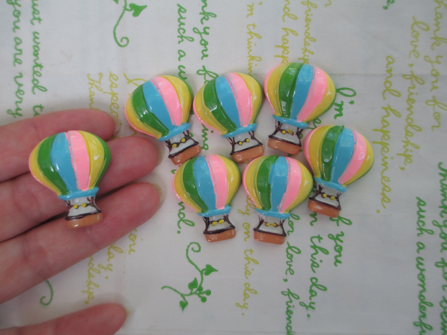Cute colorful Air balloon Cabochon 4pcs 28mm x 24mm | Etsy