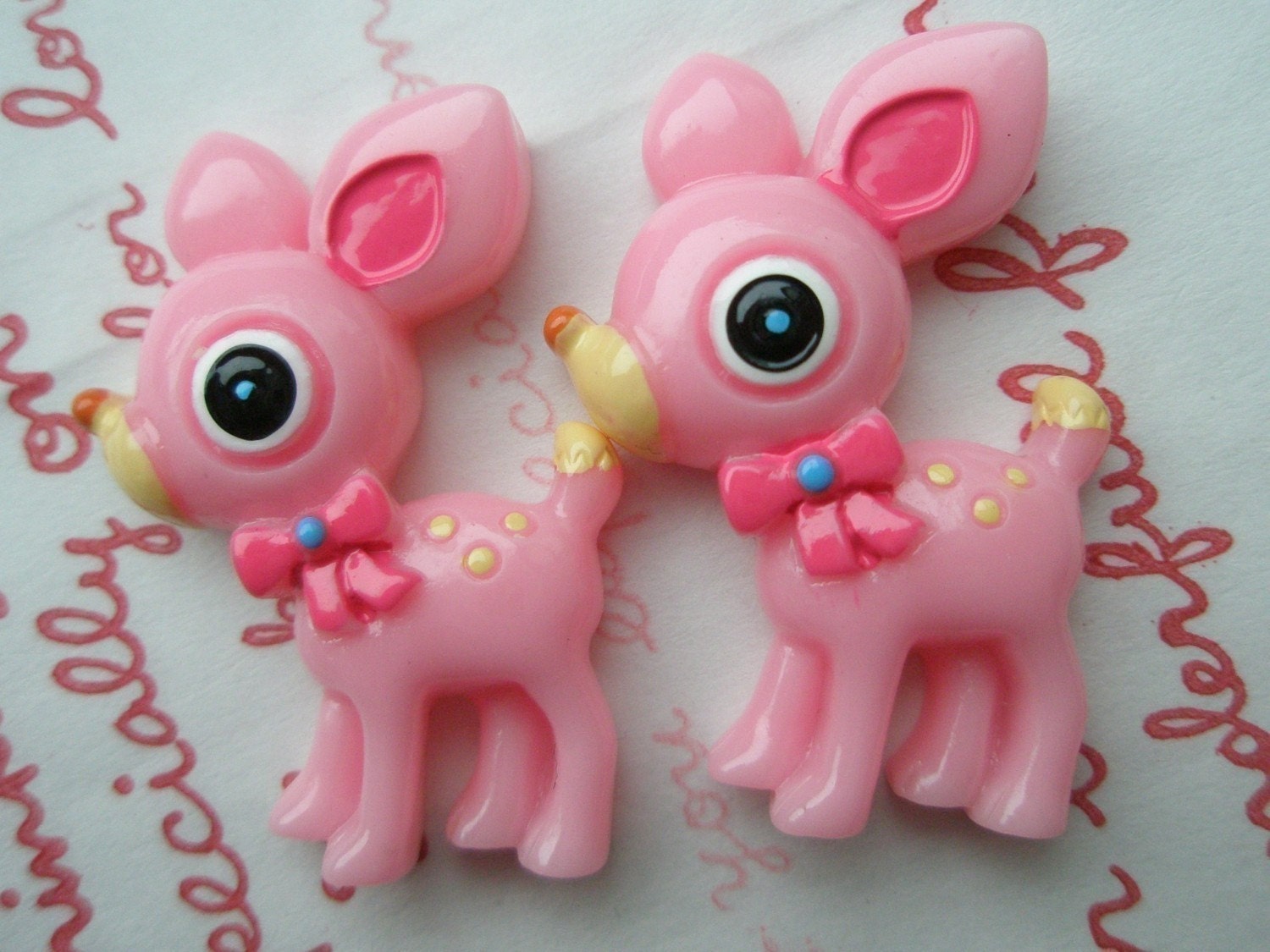 Mimi Lo Lo Exclusive Lovely Fawn Deer Cabochons 2pcs PINK ME-2 - Etsy