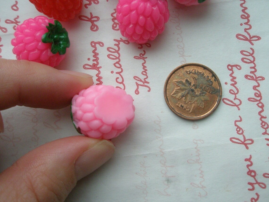 Cute Raspberry Cabochons 6pcs - Etsy