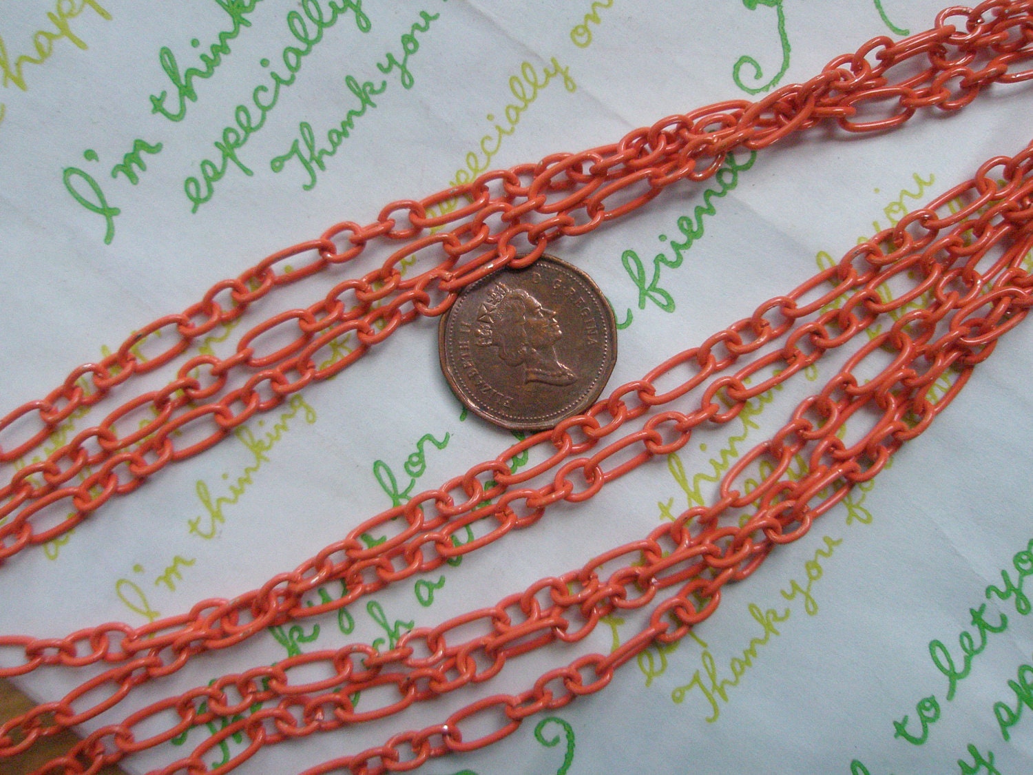 5 Feet Enamel Chain Orange 60 Inches Link 9mm X 5mm Sizem | Etsy