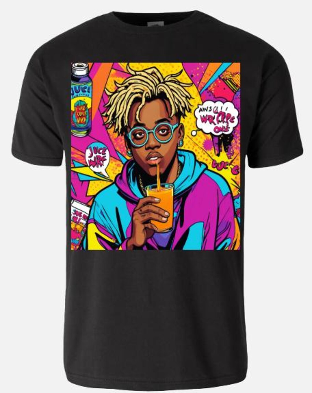 Vibrant Comic Tees juice Wrld - Etsy