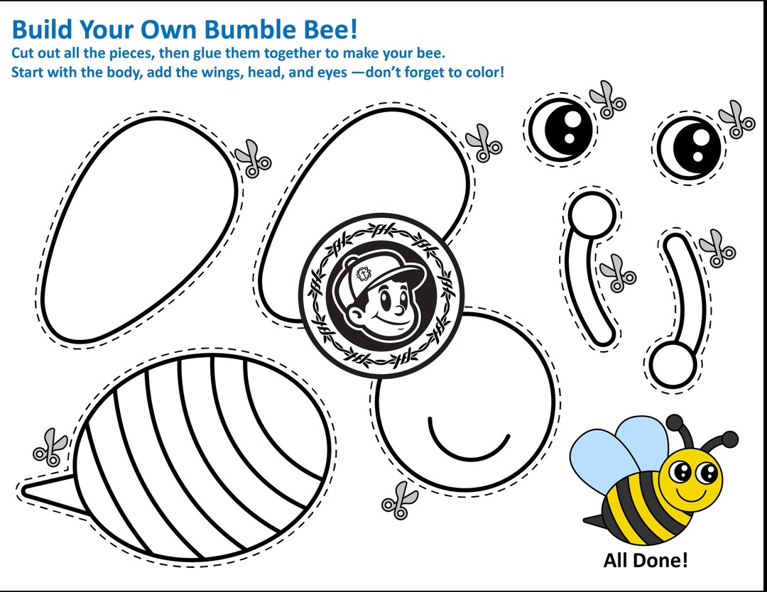 Bee Craft Activity: Preschool Printable, Cut and Paste (digital ...