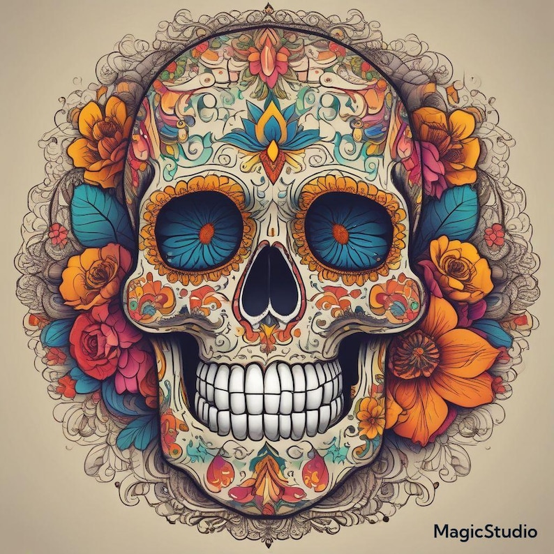 Sugar Skull Designs, Digital Art , Bulk Images , Tshirt Designs ...