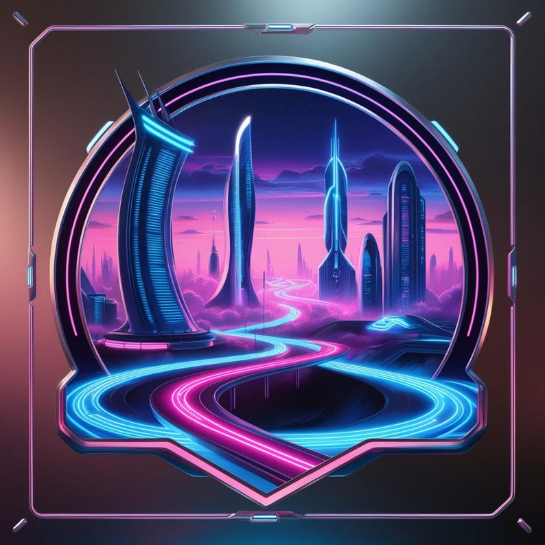 50 Retro Designs, 80s Style, Digital, Futuristic - Etsy