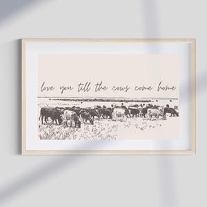 Cows Come Home Western Art Print: Rustic Nursery Decor (digital ...